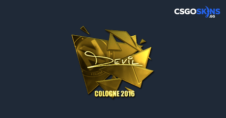 Sticker | DEVIL (Gold) | Cologne 2016 - CSGOSKINS.GG