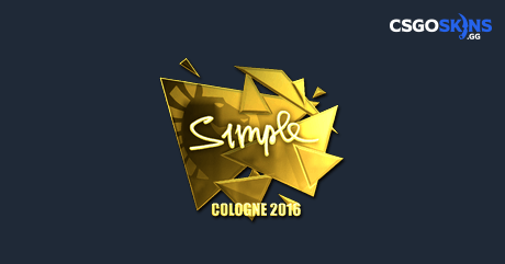 Sticker | s1mple (Gold) | Cologne 2016 - CSGOSKINS.GG