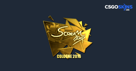 Sticker | ScreaM (Gold) | Cologne 2016 - CSGOSKINS.GG