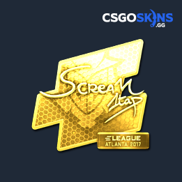 Sticker | ScreaM (Gold) | Atlanta 2017 - CSGOSKINS.GG