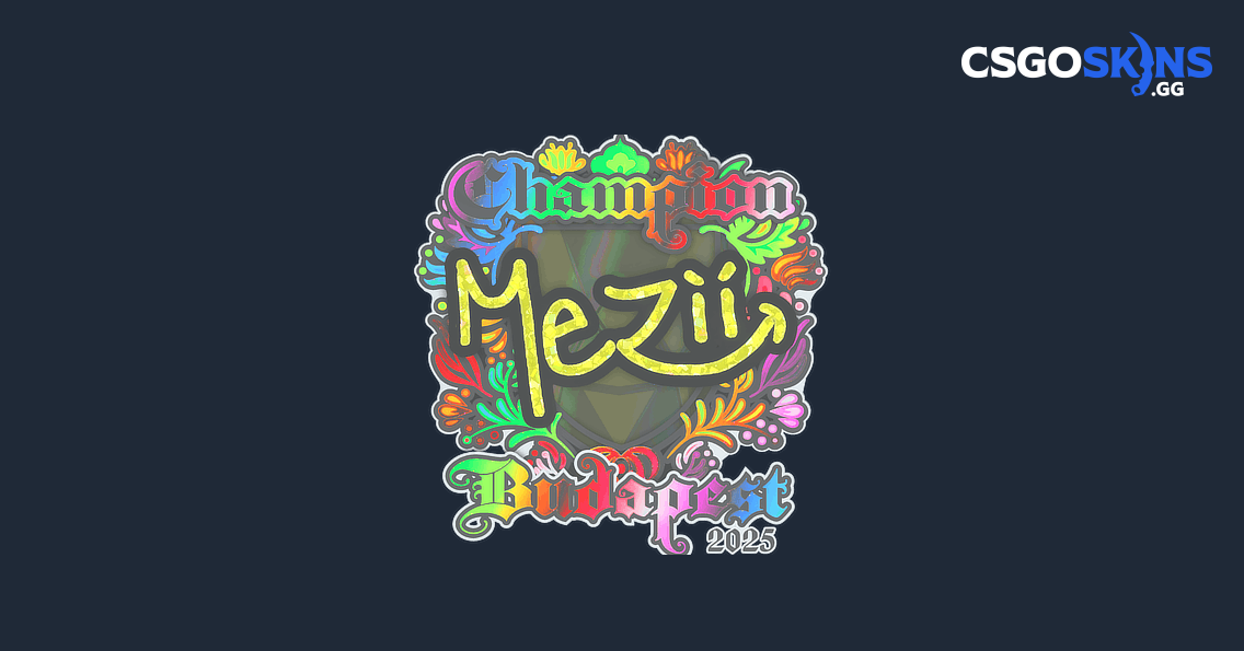 Sticker | mezii (Holo, Champion) | Budapest 2025 - CSGOSKINS.GG