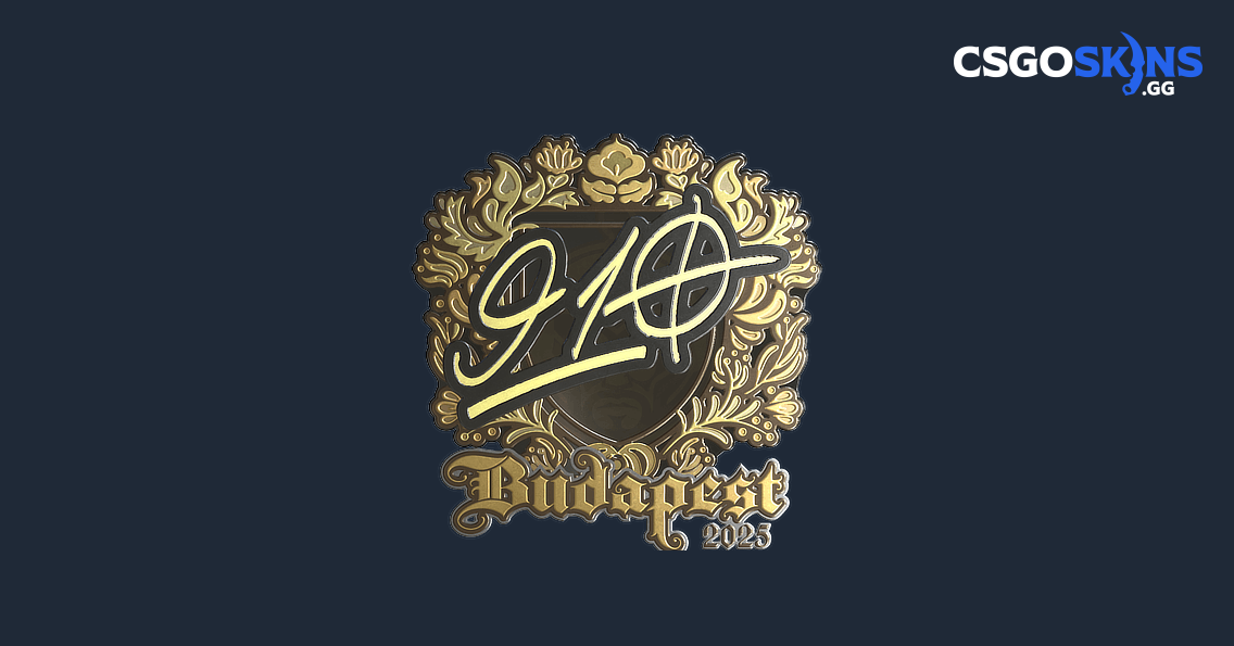 Sticker | 910 (Gold) | Budapest 2025 - CSGOSKINS.GG