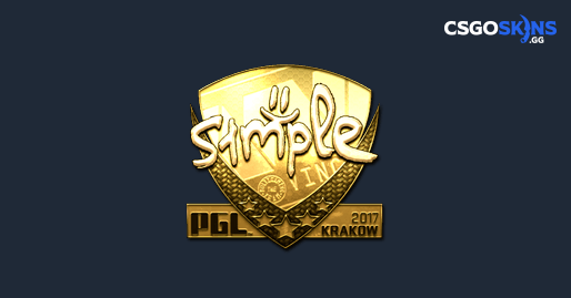 Sticker | s1mple (Gold) | Krakow 2017 - CSGOSKINS.GG