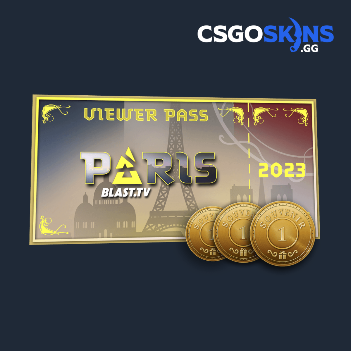 Paris 2023 Viewer Pass + 3 Souvenir Tokens - CSGOSKINS.GG