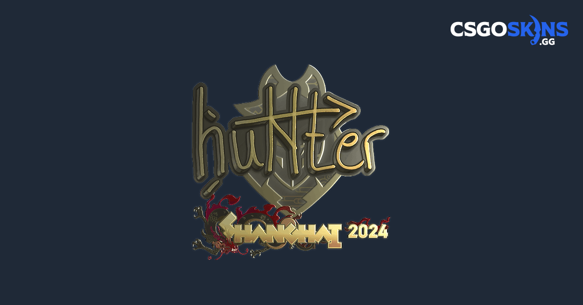 Sticker | huNter- (Gold) | Shanghai 2024 - CSGOSKINS.GG