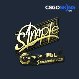 Sticker | s1mple (Gold) | Stockholm 2021 - CSGOSKINS.GG