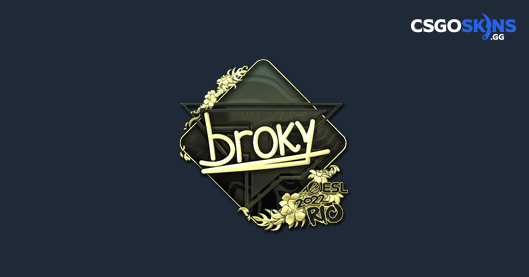 Sticker | broky (Gold) | Rio 2022 - CSGOSKINS.GG
