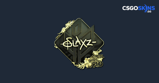 Sticker | slaxz- (Gold) | Rio 2022 - CSGOSKINS.GG