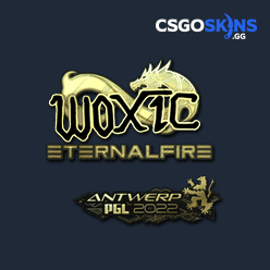 Sticker | woxic (Gold) | Antwerp 2022 - CSGOSKINS.GG