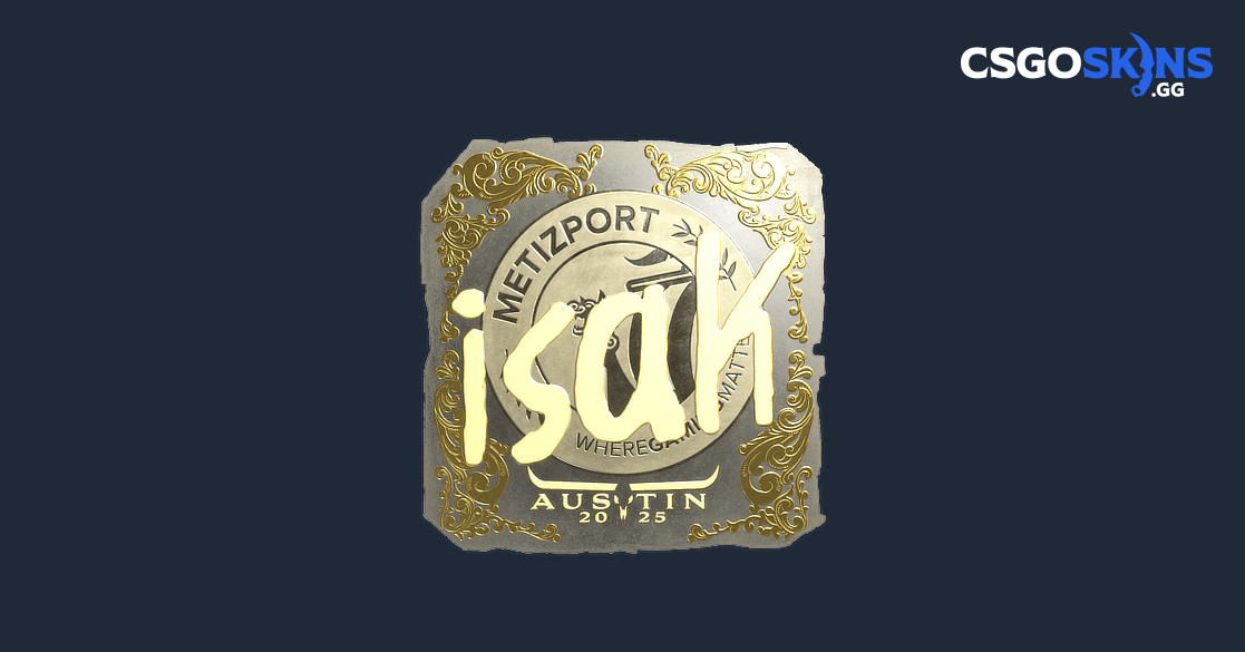 Sticker | isak (Gold) | Austin 2025 - CSGOSKINS.GG