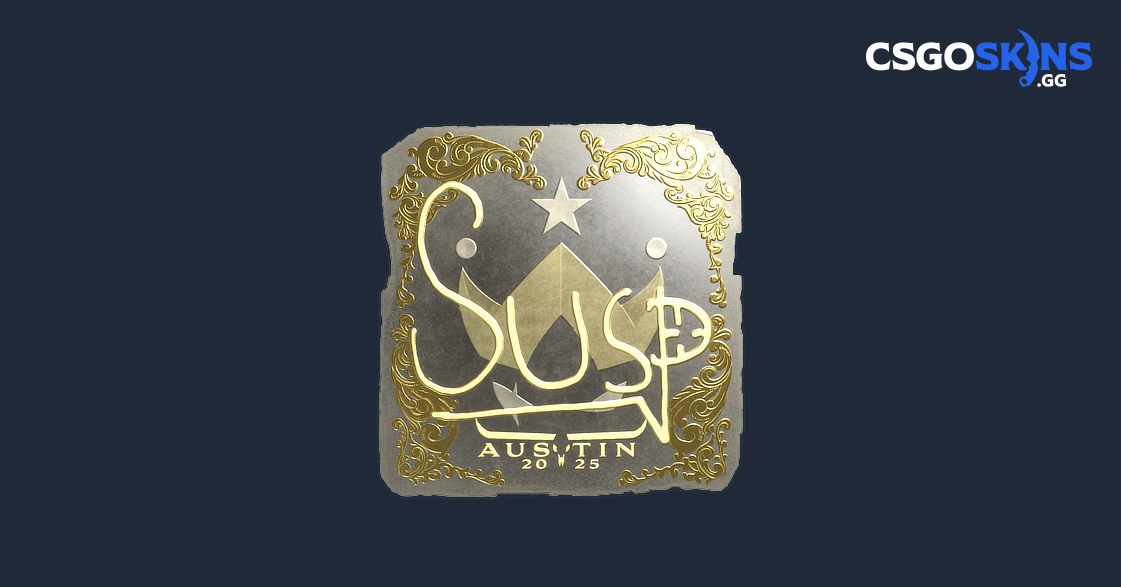 Sticker | susp (Gold) | Austin 2025 - CSGOSKINS.GG