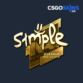Sticker | s1mple (Gold) | Boston 2018 - CSGOSKINS.GG