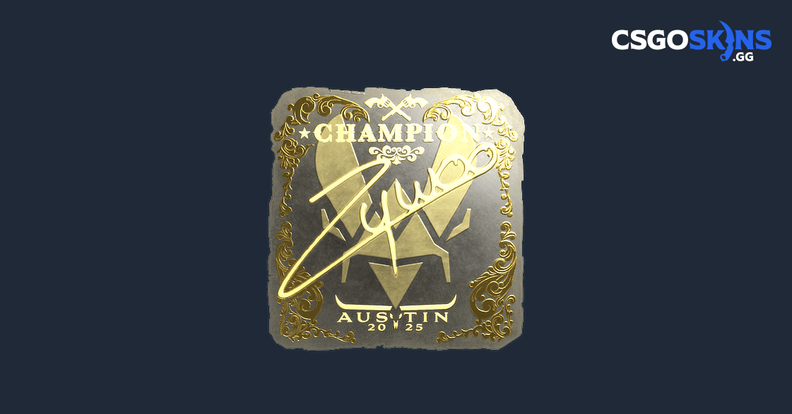 Sticker | ZywOo (Gold, Champion) | Austin 2025 - CSGOSKINS.GG