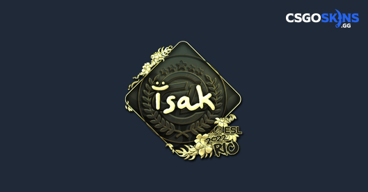Sticker | isak (Gold) | Rio 2022 - CSGOSKINS.GG