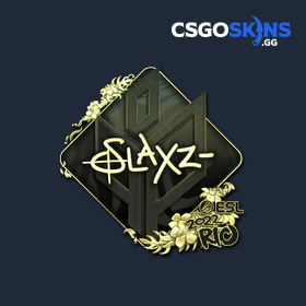 Sticker | slaxz- (Gold) | Rio 2022 - CSGOSKINS.GG