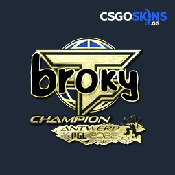 Sticker | broky (Gold, Champion) | Antwerp 2022 - CSGOSKINS.GG